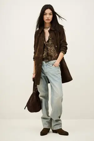 Ba&sh Maena Long Suede Coat
