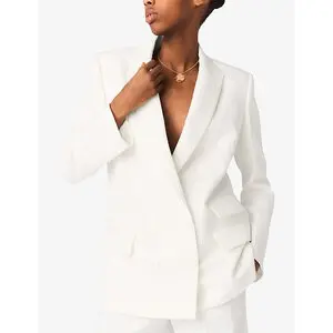 Maje Relaxed-fit Double-breasted Lyocell-blend Blazer