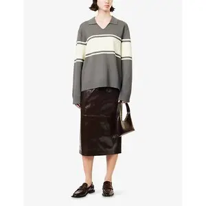 SAMSOE SAMSOE Saanne Striped Knitted Polo Top