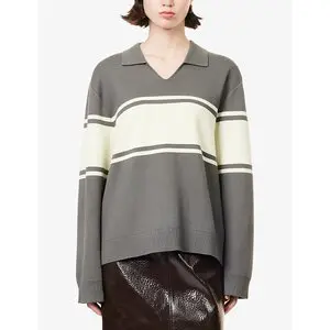 SAMSOE SAMSOE Saanne Striped Knitted Polo Top