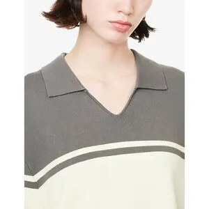 SAMSOE SAMSOE Saanne Striped Knitted Polo Top