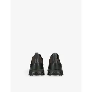 TOD'S Knitted And Leather Trainers - Dark Brown