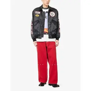 DUKE + DEXTER Multi-patch Satin Bomber Jacket