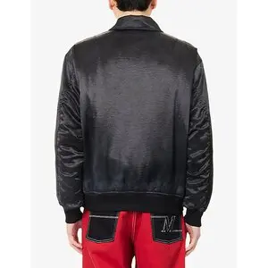 DUKE + DEXTER Multi-patch Satin Bomber Jacket