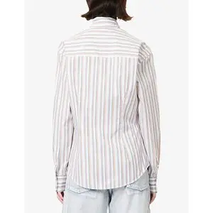 Acne Studios Striped Tie-collar Cotton-poplin Shirt