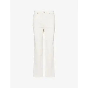 Paige Stevie Ankle-leg Stretch-denim Jeans - Cream Cloud