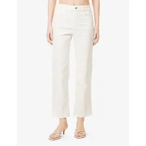 Paige Stevie Ankle-leg Stretch-denim Jeans - Cream Cloud