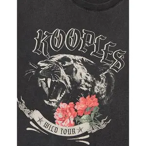 The Kooples Panther-print Washed Cotton-jersey T-shirt