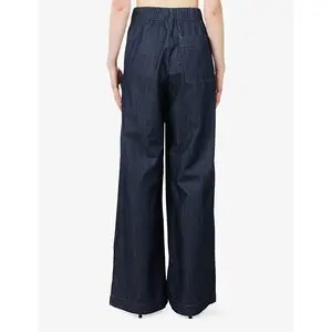 Dries Van Noten Pleated Wide-leg Denim Trousers - Indigo