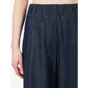 Dries Van Noten Pleated Wide-leg Denim Trousers - Indigo