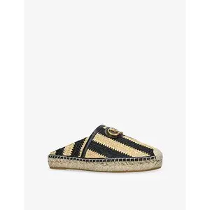 Valentino Garavani Vlogo Raffia Espadrille Mules