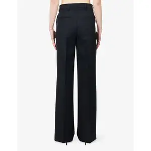 Dries Van Noten Wide-leg Wool Trousers - Navy