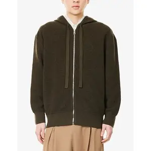Loewe Embroidered-emblem Zip-up Wool Hoody