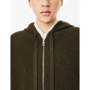 Loewe Embroidered-emblem Zip-up Wool Hoody