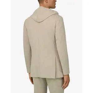 Boggi Milano Madison Removable-hood Stretch-jersey Jacket - Beige