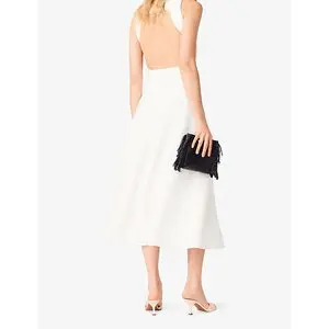 Maje Woven Backless Midi Dress