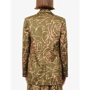Dries Van Noten Notch-lapels Printed Cotton Blazer