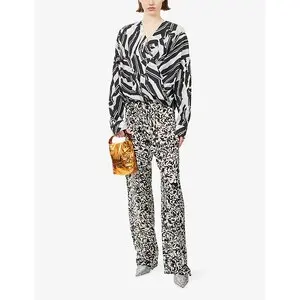 Dries Van Noten Printed Wrap-front Cotton Shirt