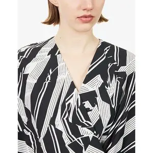 Dries Van Noten Printed Wrap-front Cotton Shirt