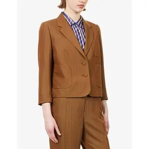 Dries Van Noten Striped Notch-lapels Wool-blend Blazer