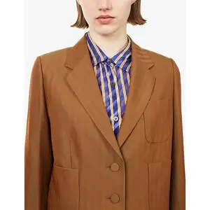 Dries Van Noten Striped Notch-lapels Wool-blend Blazer