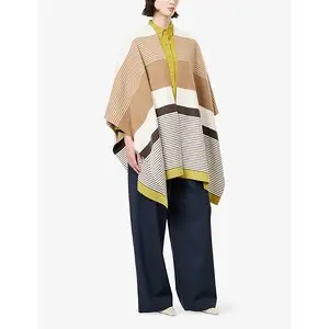 TWP Wrapped-around Striped Cashmere Cardigan
