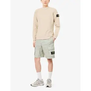 Stone Island Panama Patch-pocket Woven Cargo Shorts