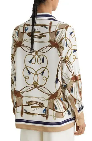 REISS Ellis Tassel Printed Shirt