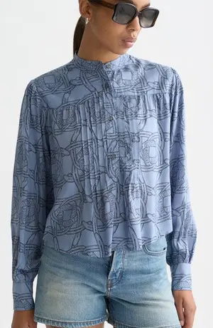 Scotch & Soda Printed Pintuck Shirt