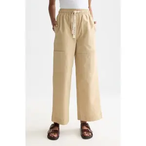 Scotch & Soda Cotton & Linen Drawstring Wide-leg Pants