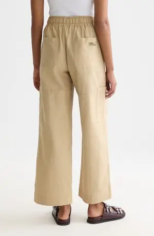 Scotch & Soda Cotton & Linen Drawstring Wide-leg Pants