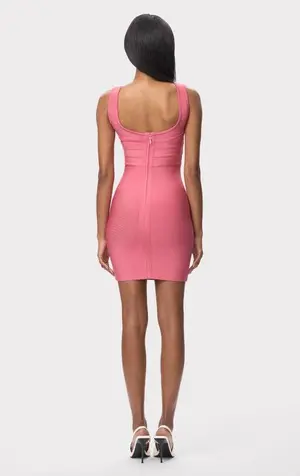 Herve Leger Amara Mini Dress - Bubblegum