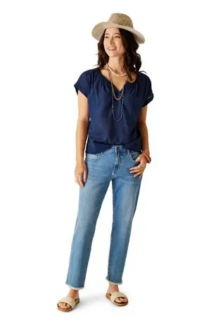 Carve Designs Austin Crop Jeans - Blue Tide