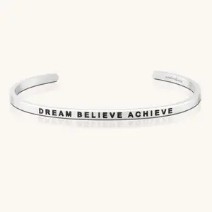 MANTRA Dream Believe Achieve Bracelet - Silver