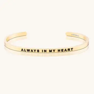 MANTRA Always In My Heart Cuff Bracelet - Yellow Gold