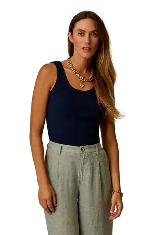 Carve Designs Ever Rib Tank - Navy