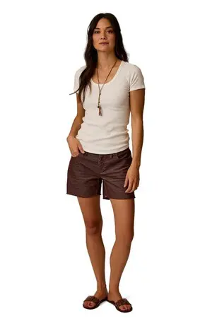Carve Designs Ribbed Scoop Neck T-shirt - Cloud
