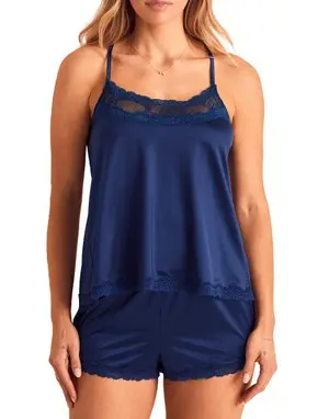 ADORE ME Tiani Pajama Cami And Shorts Set - Dark Blue