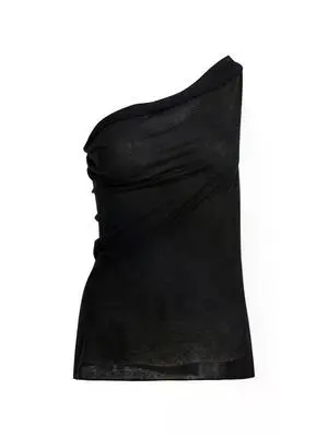 Rick Owens One-shoulder Draped Top - Black