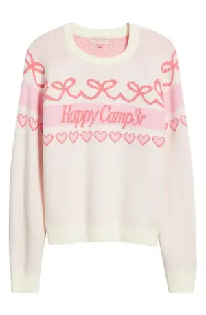 HAPPY CAMP3R Ribbed Knit Bow Sweater