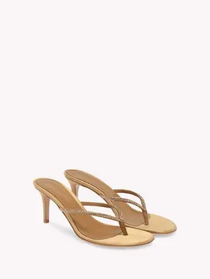 GIANVITO ROSSI India Suede Thong Sandals - Gold - Suede Leather