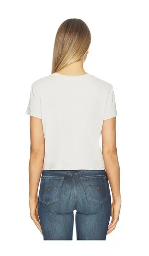 AGOLDE Adine Ribbed Hem Cotton T-shirt - Beige