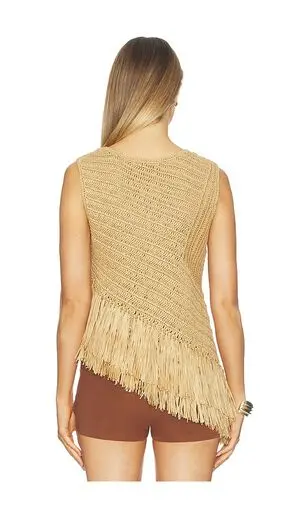 SIMONMILLER Beja Crochet Top With Fringed Hem - Neutral