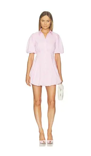 Simkhai Cleo Balloon Pintuck Mini Dress - Pink