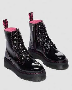Dr. Martens Jadon Distressed Patent Leather Platform Boots