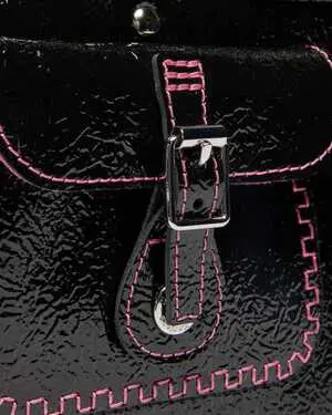 Dr. Martens Top Handle Distressed Patent Leather Bag - Black