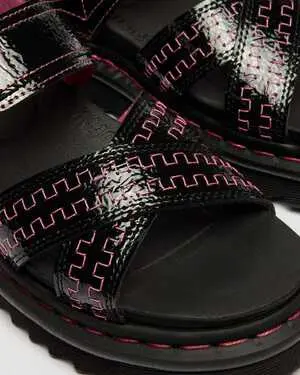 Dr. Martens Voss Ii Distressed Patent Leather Sandals