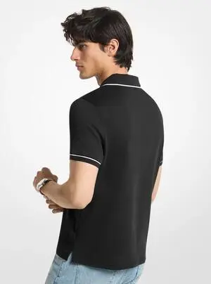 Michael Kors Gramercy Cotton Polo Shirt In Size By - Black