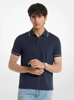 Michael Kors Gramercy Cotton Polo Shirt In Size By - Blue
