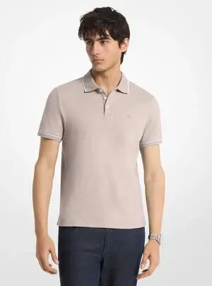 Michael Kors Gramercy Cotton Polo Shirt In Size By - Natural